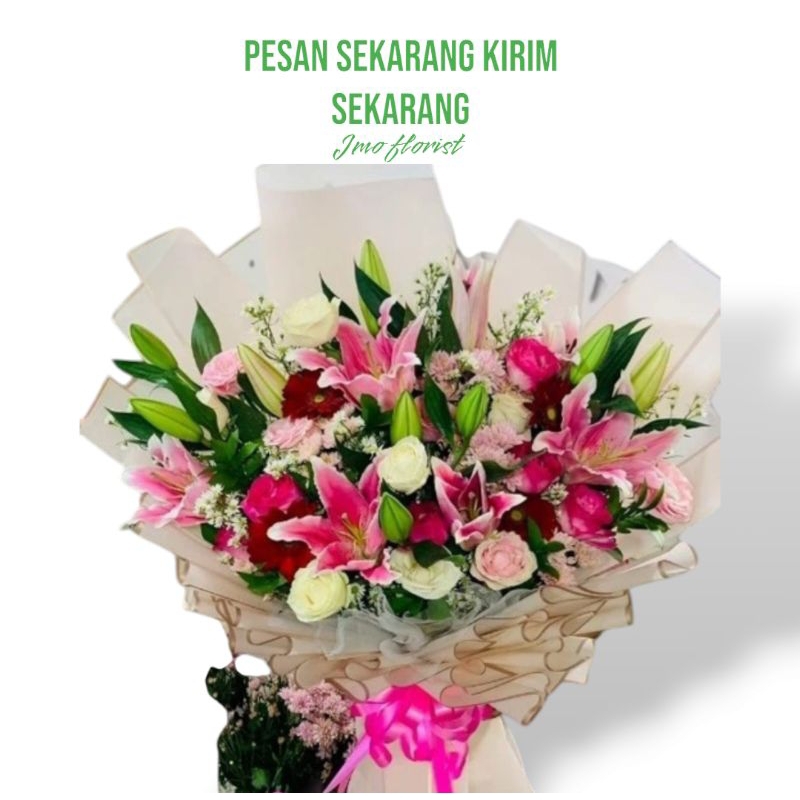 Jual Buket bunga mawar dan bunga lily segar | Shopee Indonesia