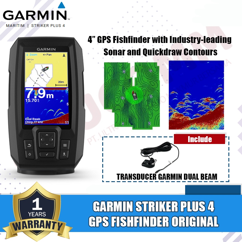 Jual GARMIN Striker Plus 4 With Transducer 4pin Dual Beam Garmin Striker Plus 4 Gps Dengan Sonar ...