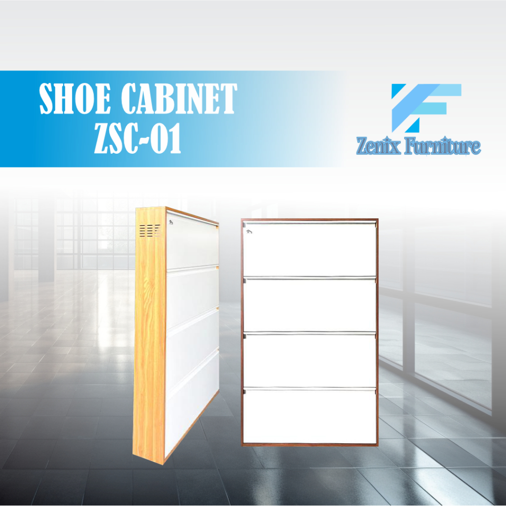 Jual Lemari Sepatu Besi Zenix Wood White - Shoe Cabinet Tahan Lama dan ...