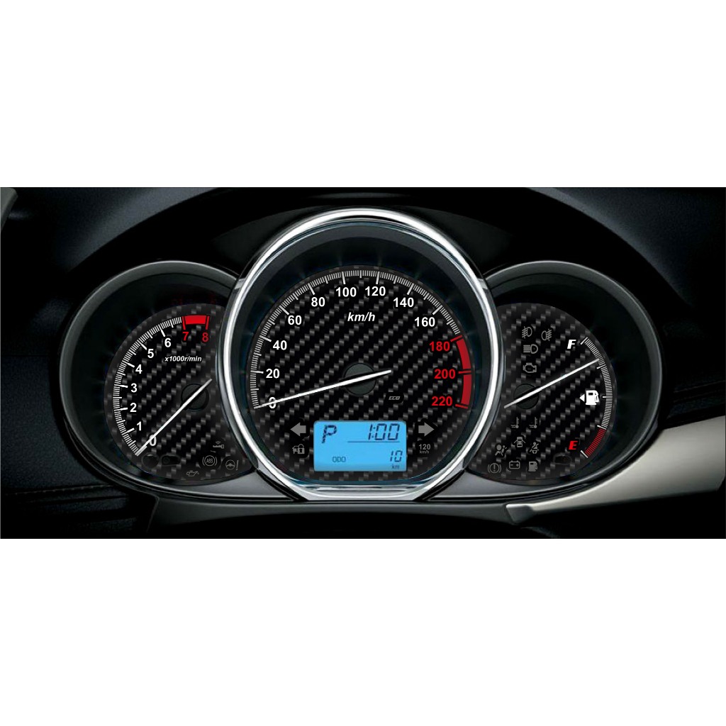 Jual Custom Speedometer Mobil Vios/Yaris Black Speed Carbon Series ...