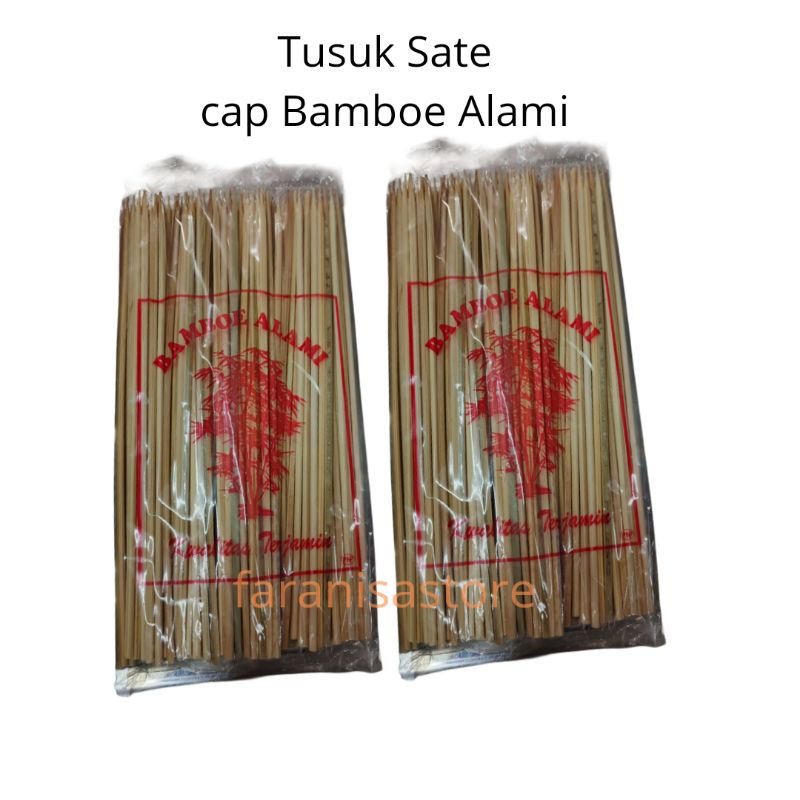 Jual (200gr) Tusuk Sate cap Bamboe Alami/tusuk daging/Barbeque/tusuk ...