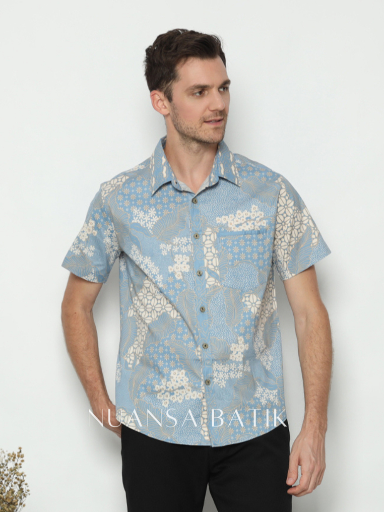 Jual Nuansa Batik Hem Batik Pria Lengan Pendek Bahan Katun Stretch ...