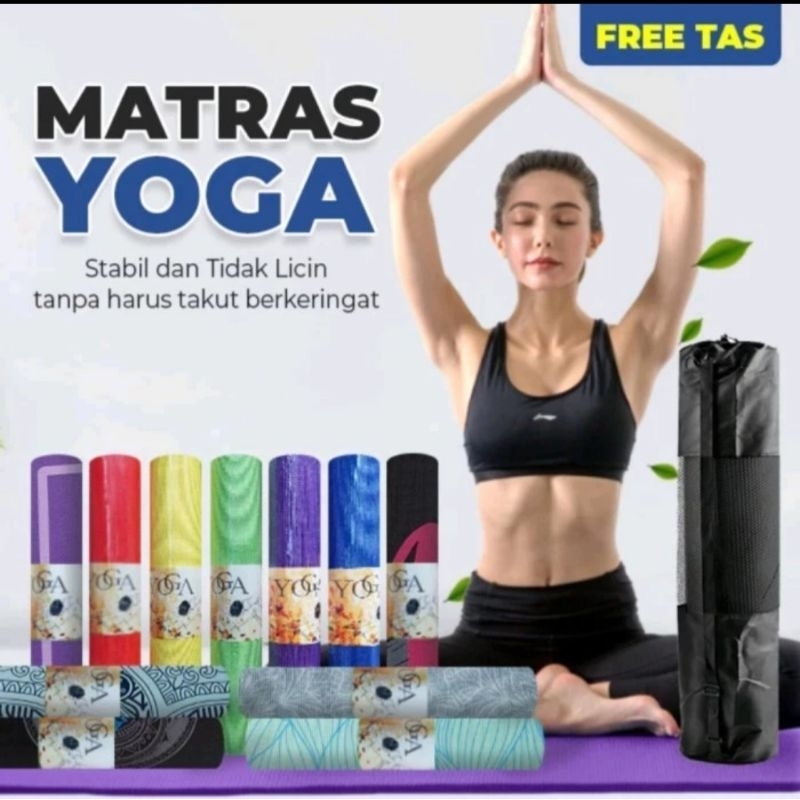 Jual Yoga mat matras pilates senam gym Ukuran: 173cm x 61 cm | Shopee ...