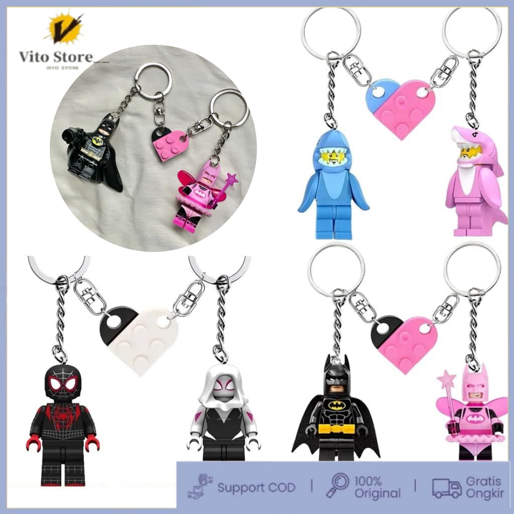Jual 【Valentine Gift 】2 Pcs Marvel Keychain dg Minifigure Spiderman ...