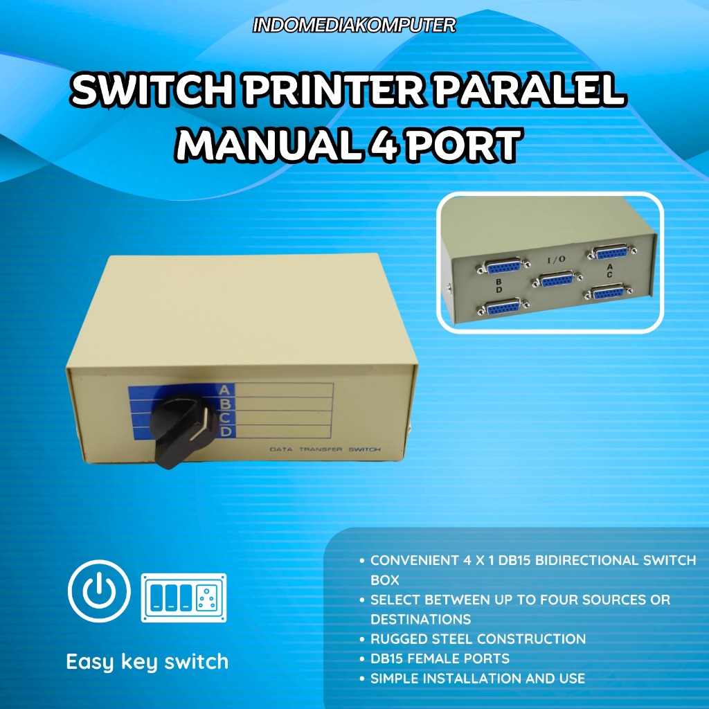Jual Switch Printer Paralel Manual 4 Port Data Switch Paralel 4 Port Manual Printer | Shopee ...