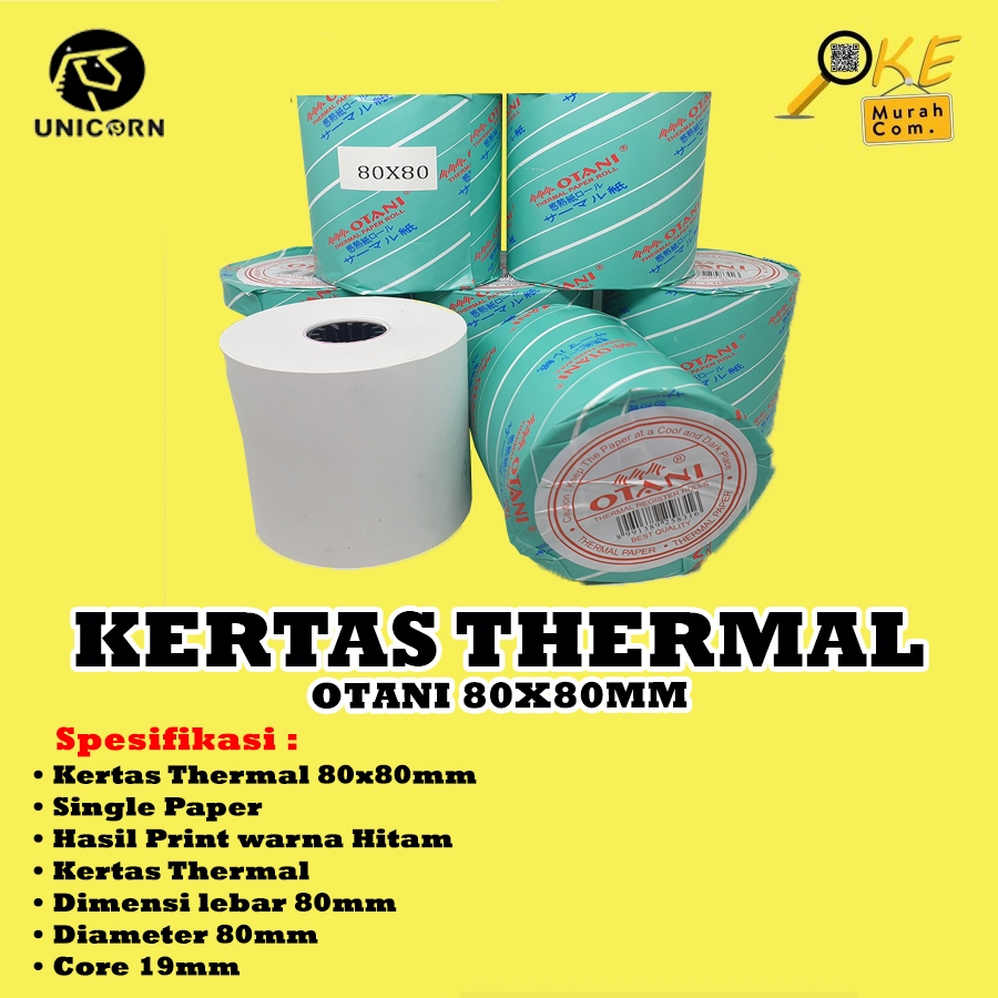 Jual Kertas Thermal Kasir Otani 80x80mm / 80x80 mm - Struk Nota Printer ...