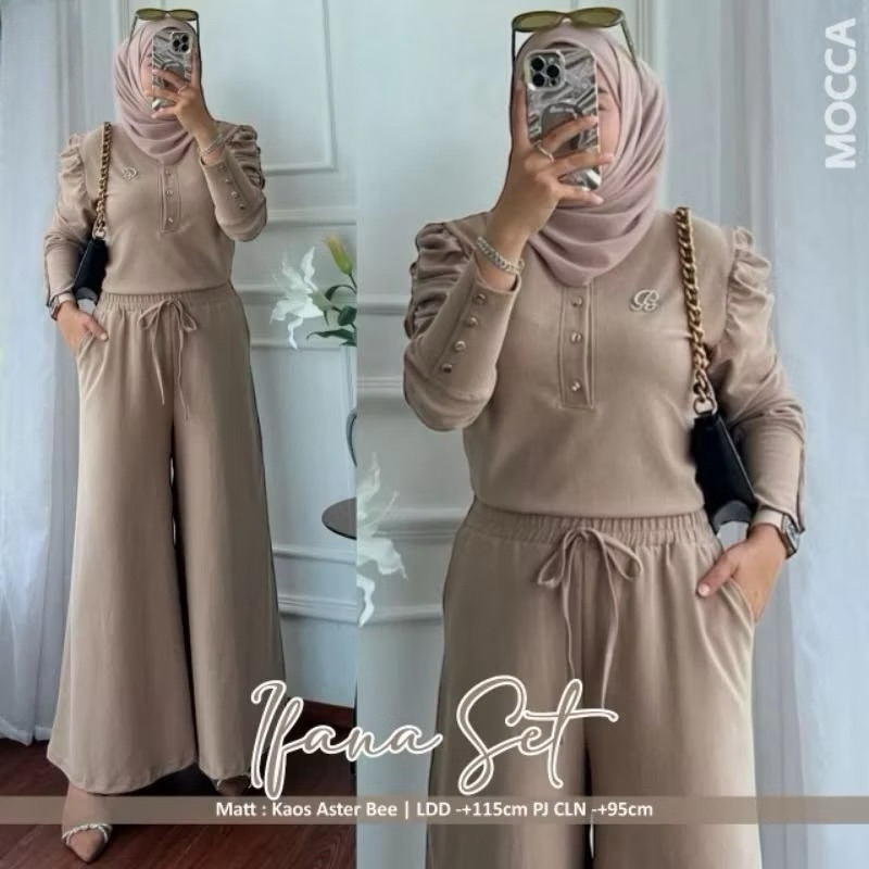 Jual IRANA SET TANGAN BALON KNIT PREMIUM // SETELAN WANITA RIB KNIT // ONE SET WANITA LENGAN ...