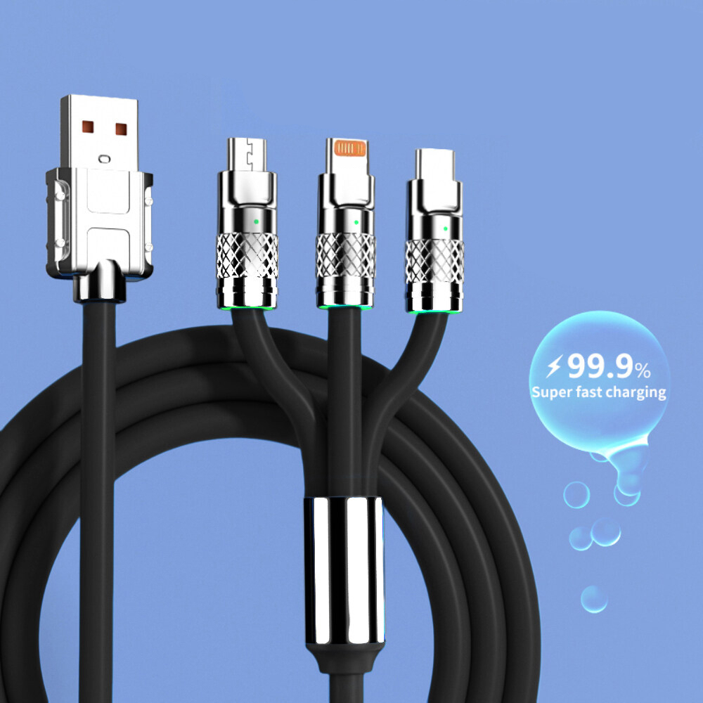 Jual RG KABEL DATA 6A 3in1 120W Fast Charging Kabel Charger 3 in 1 Type C USB iOS Lightning ...