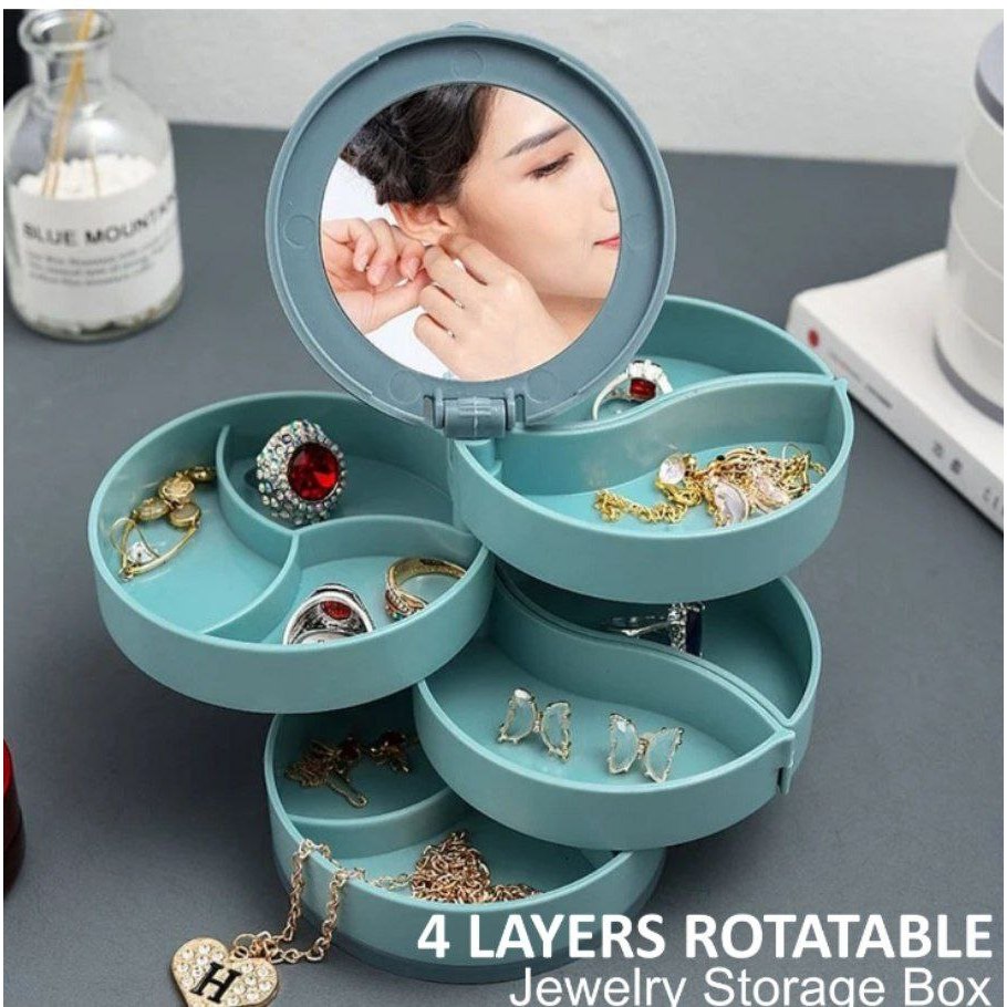 Jual 4 layers rotatable jewelry storage box | Shopee Indonesia