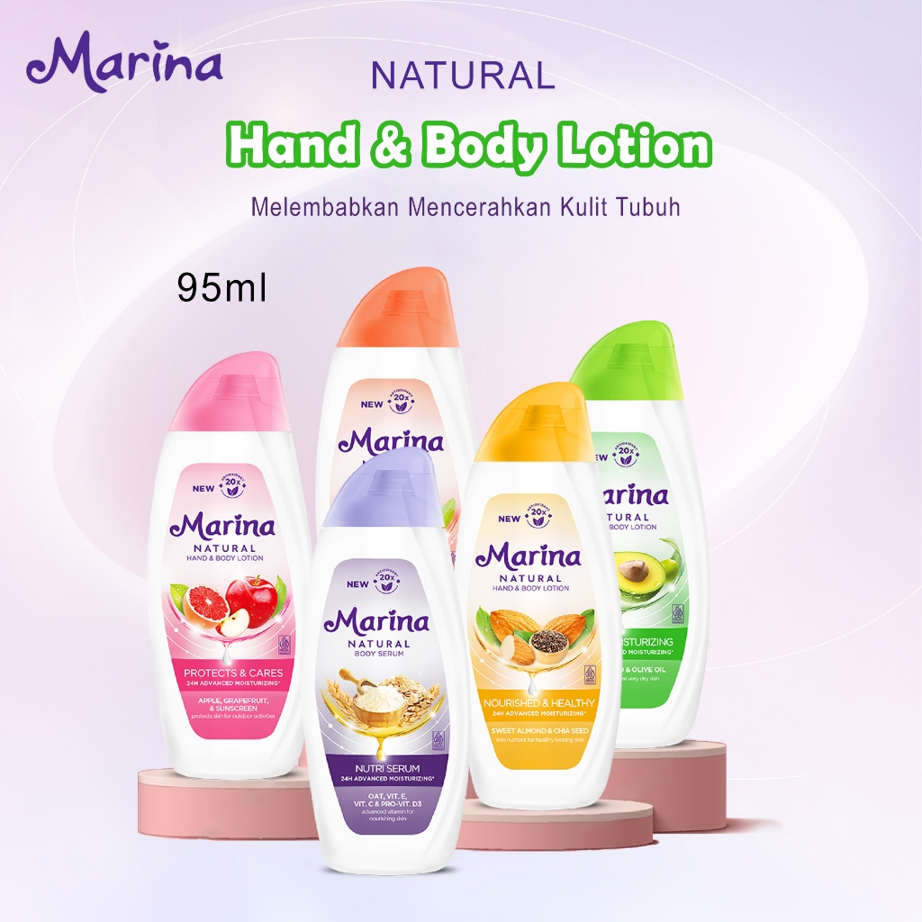 Jual Marina Hand & Body Lotion Natural 95ML - Lotion Tubuh Melembapkan ...