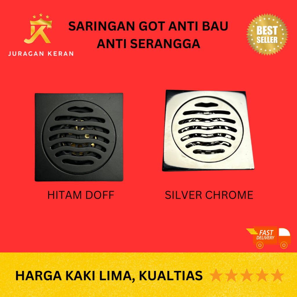 Jual FLOOR DRAIN SARINGAN GOT STAINLESS MODEL BARU ANTI BAU, ANTI KECOA, ANTI SERANGGA, ANTI ...