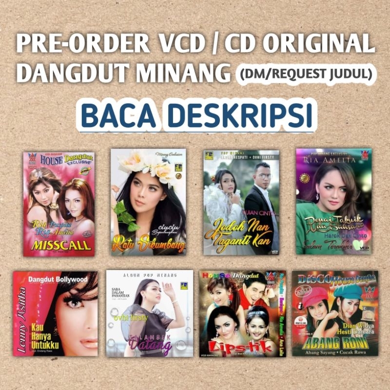Jual (CLOSE BACA DESKRIPSI) Pre-Order VCD ORIGINAL Minang DANGDUT Pop Remix Dendang Saluang ...
