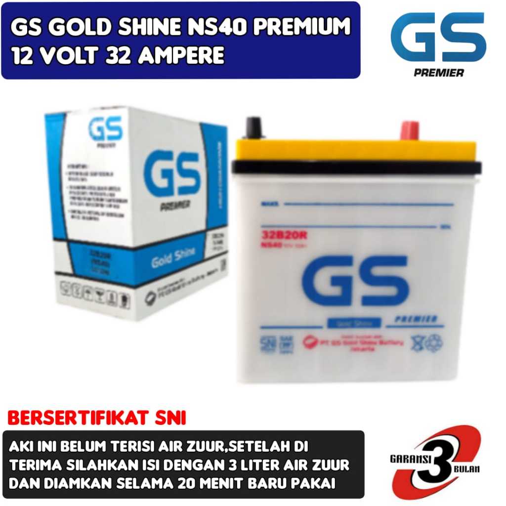 Jual Aki Mobil Avanza/Rush/Espass/Terios/Xenia/Katana/Carry GS Gold Shine Premium NS40 32 Ampere ...