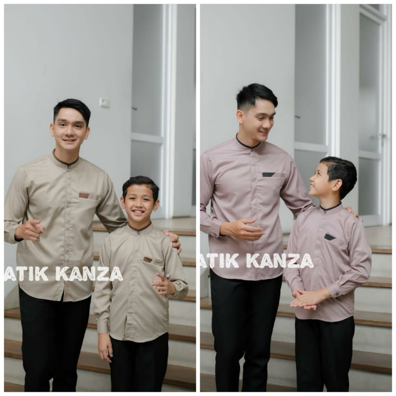 Jual Baju Koko Couple Ayah Dan Anak Lengan Panjang Kain Toyobo | Shopee Indonesia