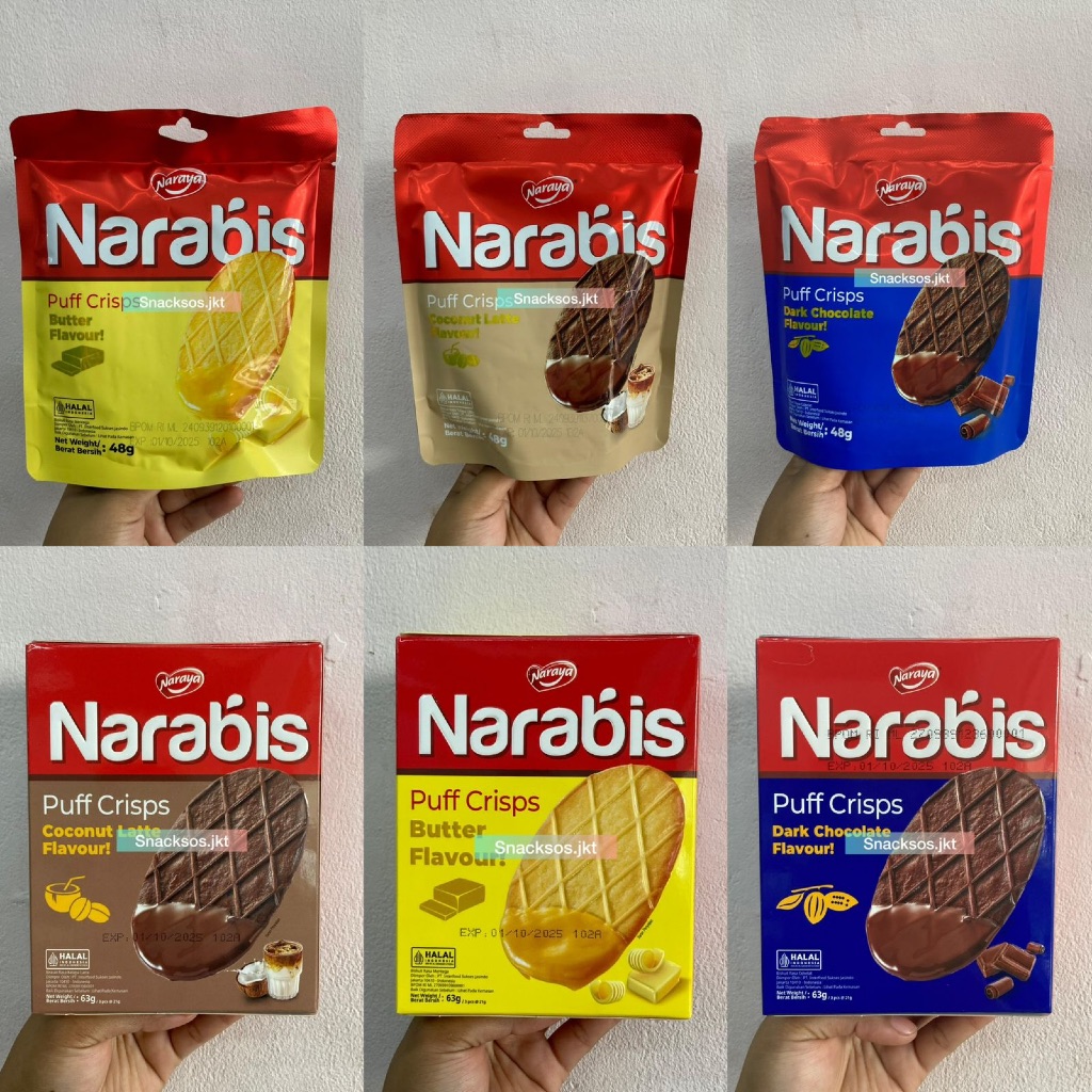 Jual NARABIS PUFF CRISPS COCONUT LATTE / BUTTER / DARK CHOCOLATE ...