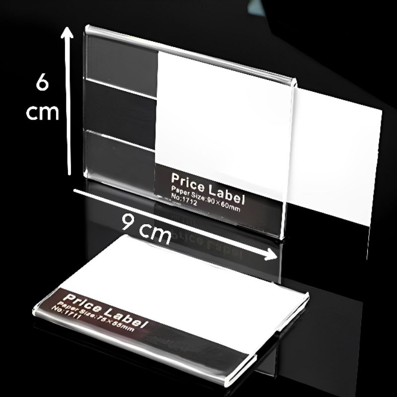 Jual Akrilik Price Tag Tempel Ukuran 6 cm x 9 cm Tebal 2mm Bening ...