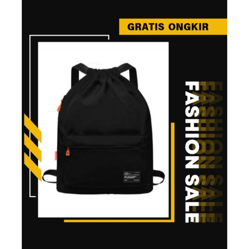 Jual TAS RANSEL SERUT GENDONG / Tas Serut Sekolah Pria Wanita ...