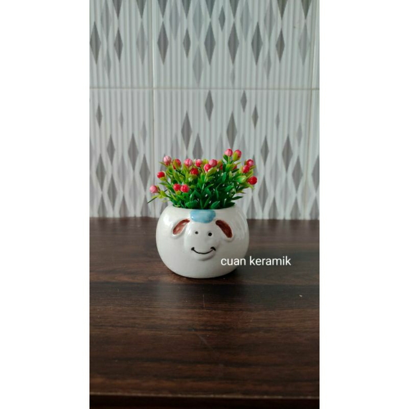 Jual POT BONSAI KERAMIK DOMBA (BAWAH ADA LUBANG) | Shopee Indonesia