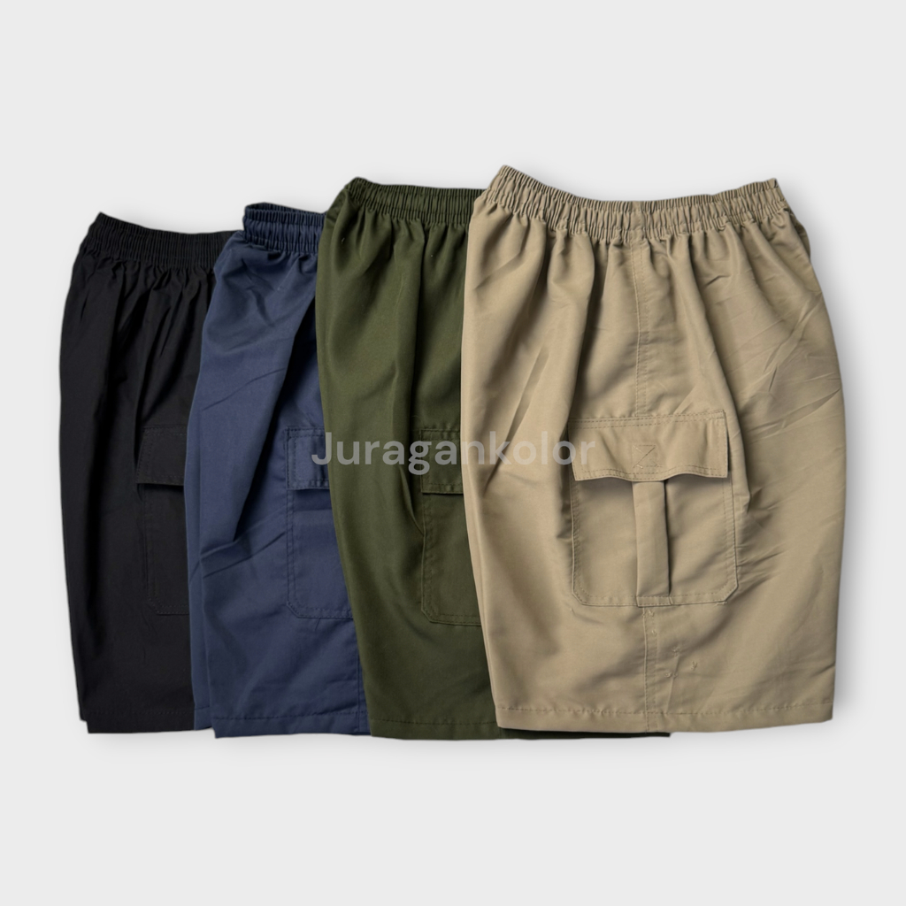 Jual Celana Pendek Pria Cargo Kolor Cowok Polos Kantong Samping ...