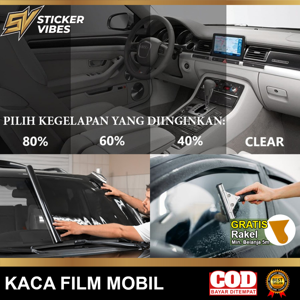 Jual Kaca Film Mobil Peredam Panas Kaca Film Rayben Hitam | Shopee ...