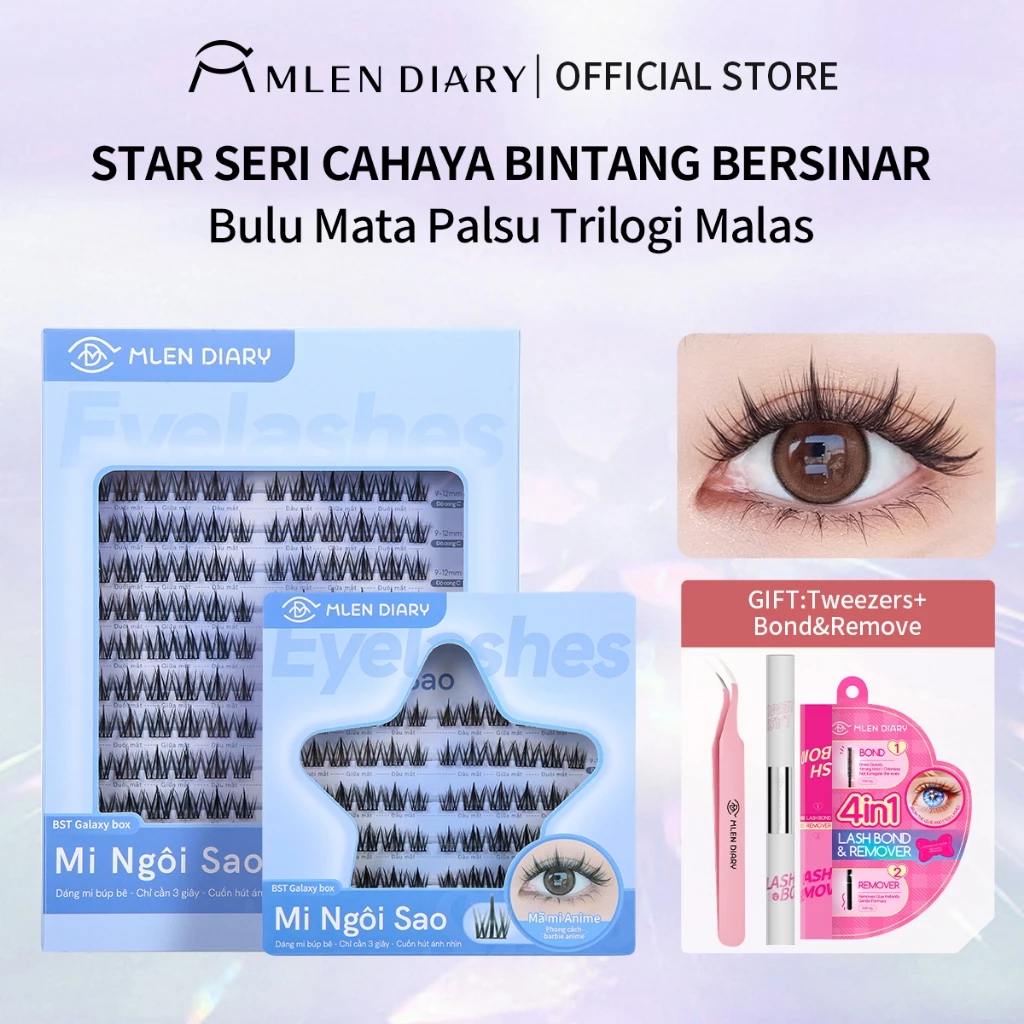 Jual MLEN DIARY STARS Series Bulu Mata Palsu Keriting C Alami Individu ...