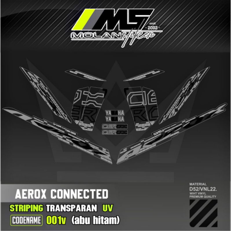 Jual Decal Sticker Striping Variasi Transparan Uv Aerox 155 Connected ...