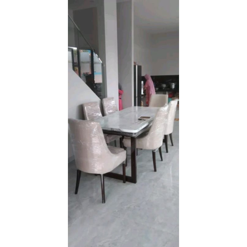 Jual 6 kursi meja kaki kotak meja kaki custom 180cm top table hpl ...