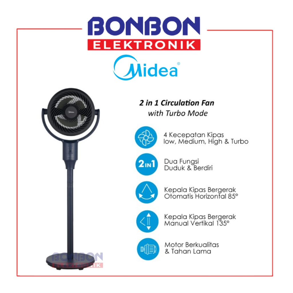 Jual MIDEA Kipas Angin MFG180R0APB Kipas Sirkulasi / Circulation Fan ...
