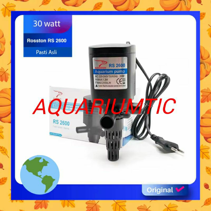 Jual POMPA AQUARIUM ROSSTON RS-2600 MESIN POMPA AIR CELUP AQUARIUM LOW ...
