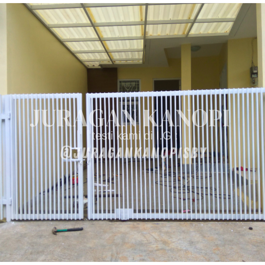 Jual pagar dorong besi hollow murah terpasang | Shopee Indonesia