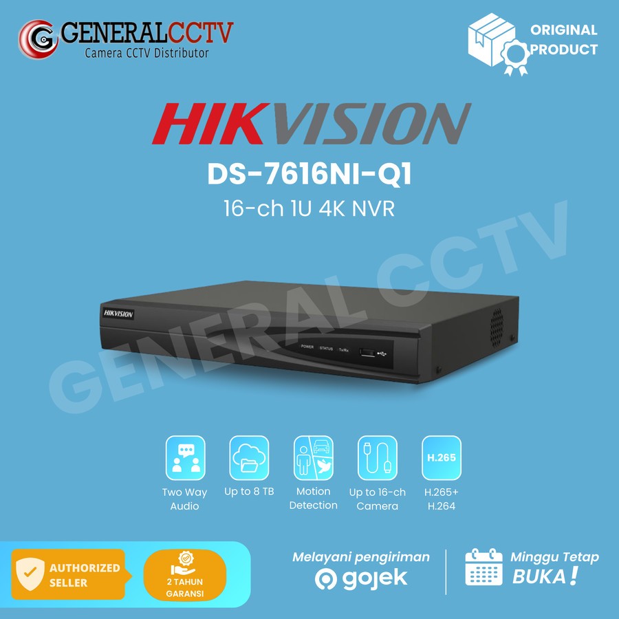 Jual HIKVISION DS-7616NI-Q1 NVR 16 CHANNEL 4K OUTPUT / NVR HIKVISION 16 ...