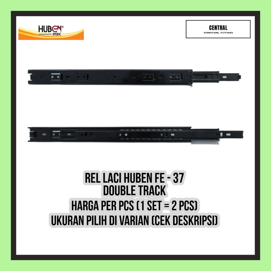 Jual Rel Laci HUBEN FE 37 Double Track Full Extension FE-37 (Ukuran ...