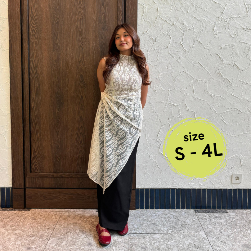 Jual House of KYNY - Lacey White Dress | Dress Brukat Transparan ...