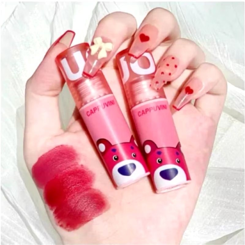 Jual Cappuvini Matte Lip Glaze Velvet Lotso bear Lipstick Korean ...