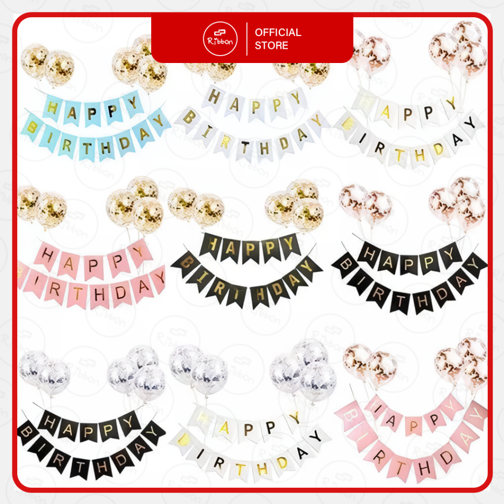 Jual 1 Set Banner Happy Birthday Segi 5 Flag Bendera Ulang Tahun ...