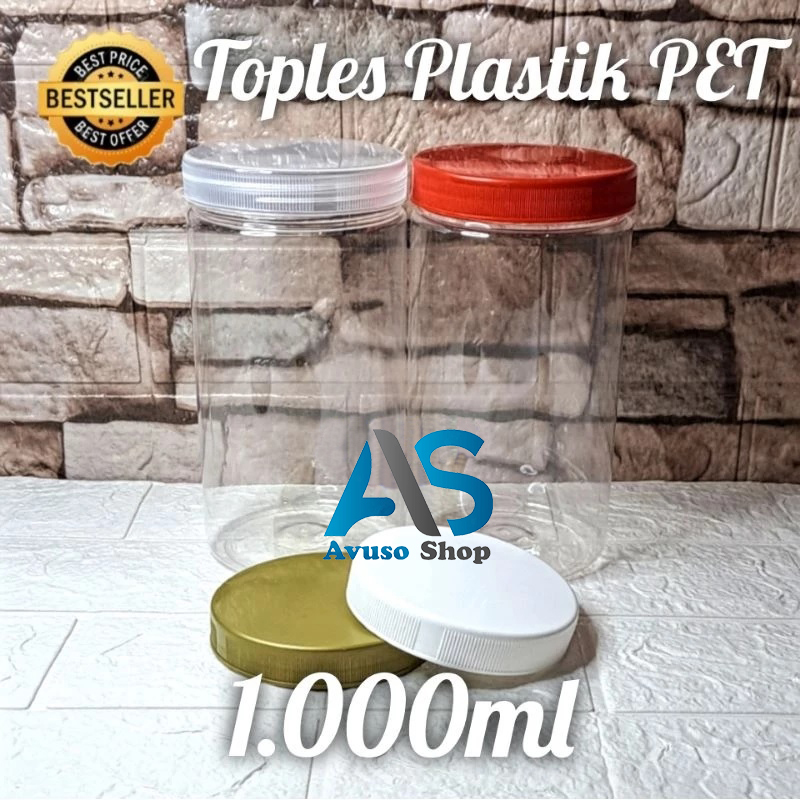 Jual Isi 6Pcs Toples Tabung Cylinder 1000ml 1liter Tutup Aluminium Alumunium Jar Plastic Toples ...