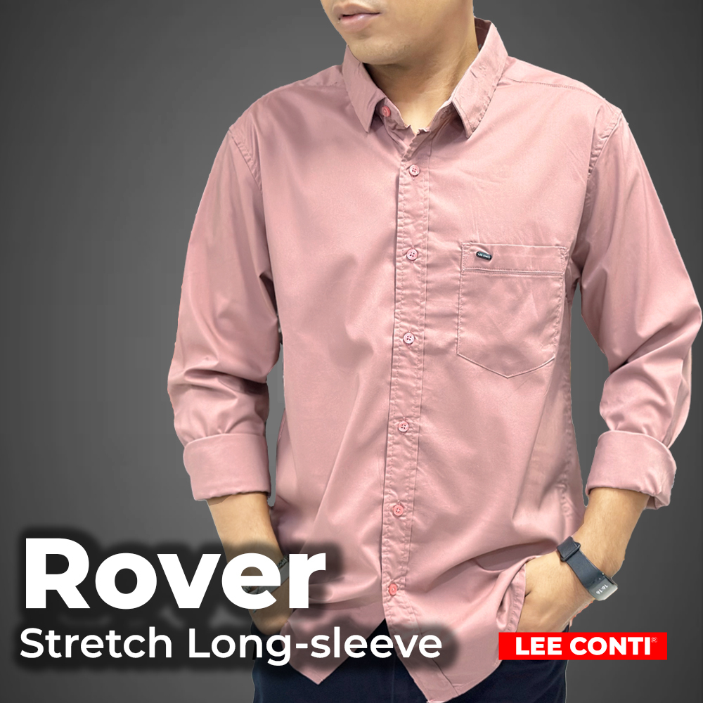 Jual LEE CONTI Kemeja Kain Lengan Panjang Stretch Melar Rover | Shopee ...