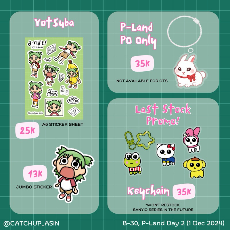 Jual Sticker Sheet Yotsuba A6 Meme glitter sticker set boti bogel uti ...