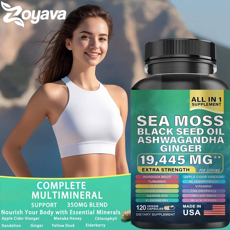 Jual Zoyava Organic Sea Moss 16-in-1 60 Capsules / USA Made 100 ...