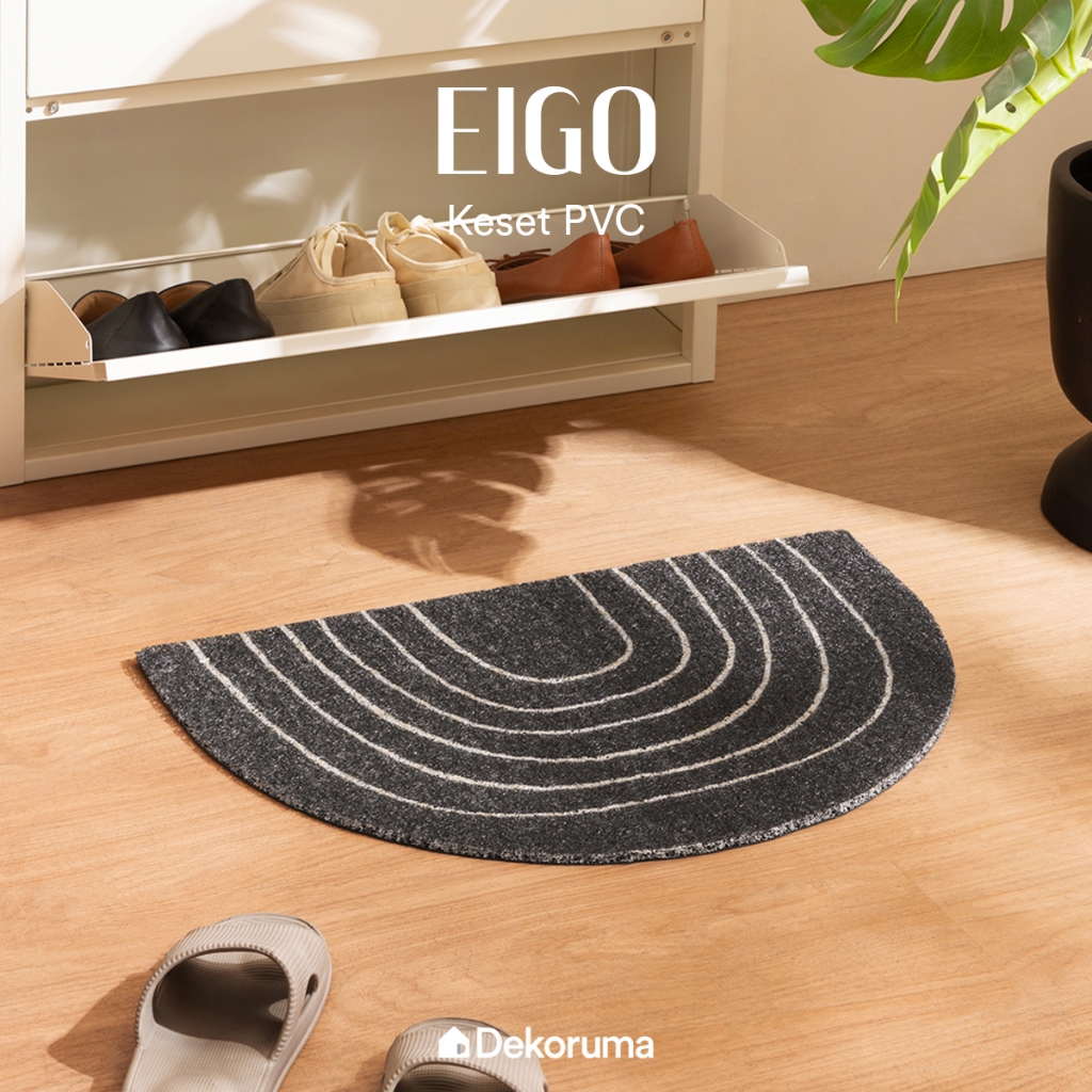 Jual Dekoruma EIGO Keset Kaki PVC Halfmoon Ukuran 40x60 cm - Black | Shopee Indonesia