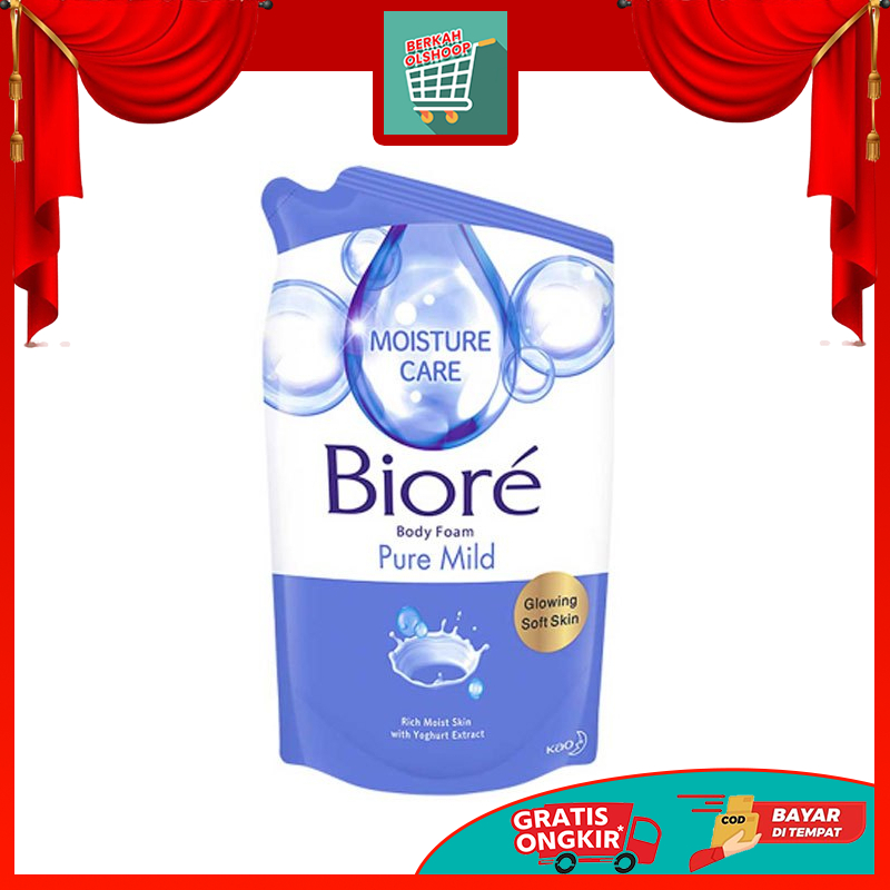 Jual BIORE SABUN CAIR REFILL MILD BIRU 400 ML | Shopee Indonesia