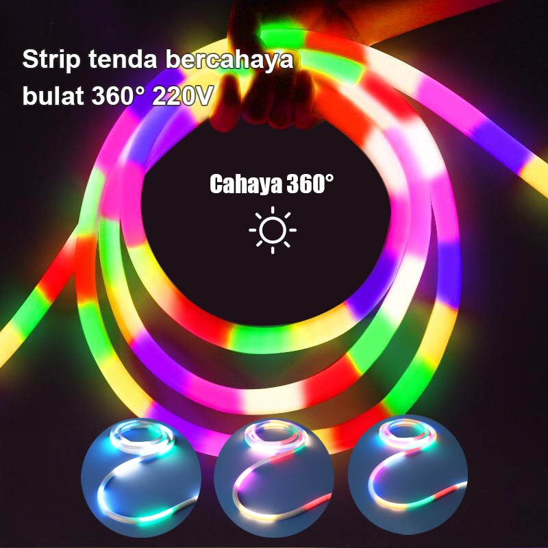 Jual Strip Lampu LED Selang Bulat RGB 220V, Colok dan Siap Lampu LED ...