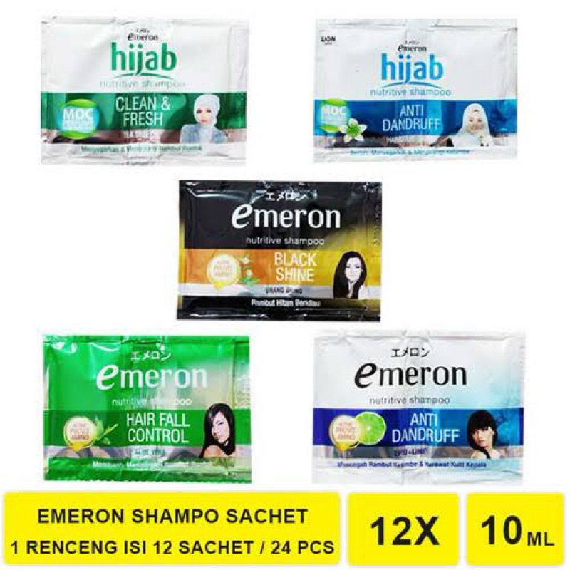 Jual EMERON SHAMPO 1 RENCENG ISI 12 SACHET / 24 PCS | Shopee Indonesia