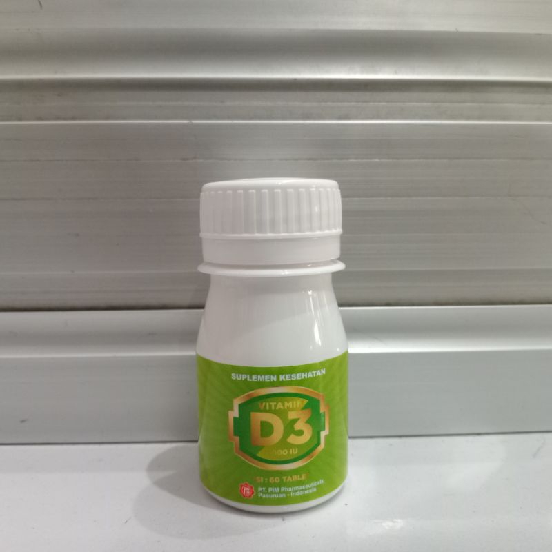Jual Vitamin D3 1000 IU PIM - Vitamin D Botol Isi 60 tablet | Shopee ...