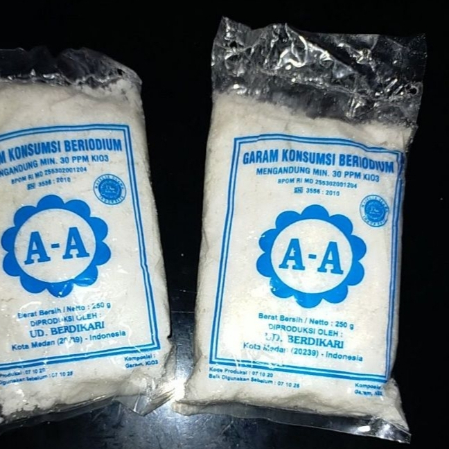 Jual Garam Kasar & Garam Halus merek AA Beryodium 500 gr | Shopee Indonesia