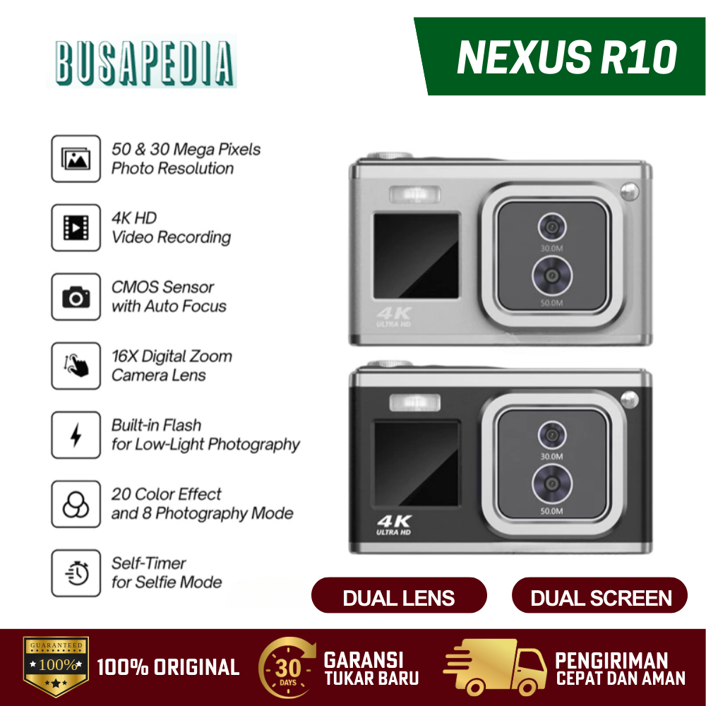 Jual [ORIGINAL] NEXUS R10 Dual Lens and Dual Screen Digital Camera ...