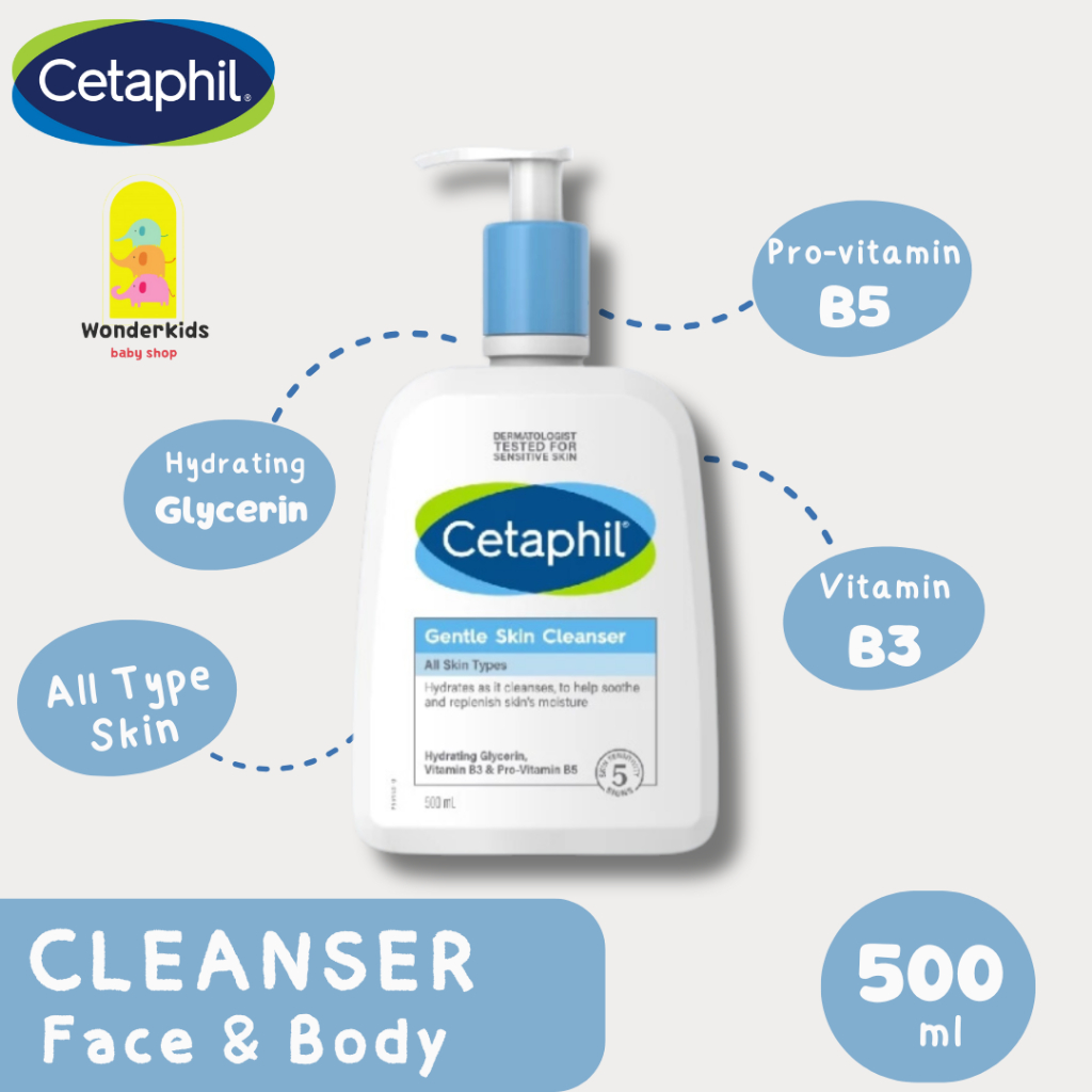 Jual CETAPHIL Gentle Skin Cleanser 500ml dengan Niacinamide, Glycerin ...
