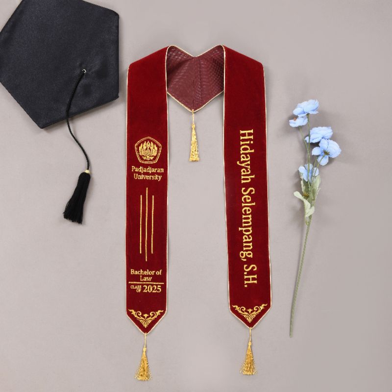 Jual (1 HARI JADI )Selempang Wisuda Leher BORDIR #Selempang Wisuda ...