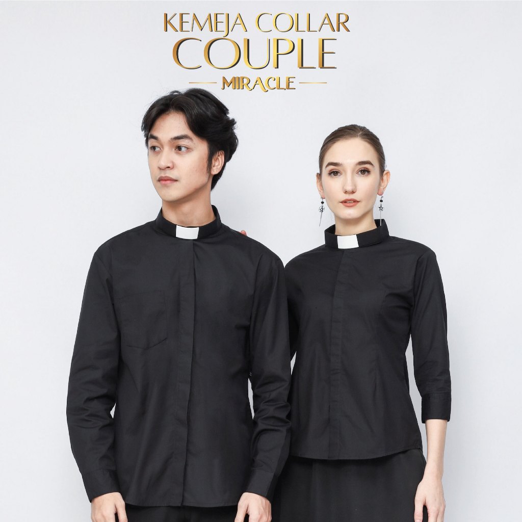 Jual Pendeta - New Kemeja Collar Hitam Polos Japanese Cotton - Jos ...