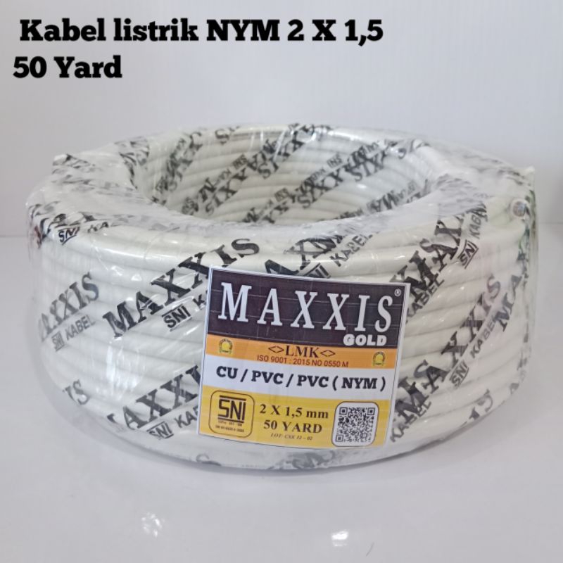 Jual Kabel Listrik Kawat Tembaga NYM 2x1,5MM 50 Yard MAXXIS | Shopee Indonesia